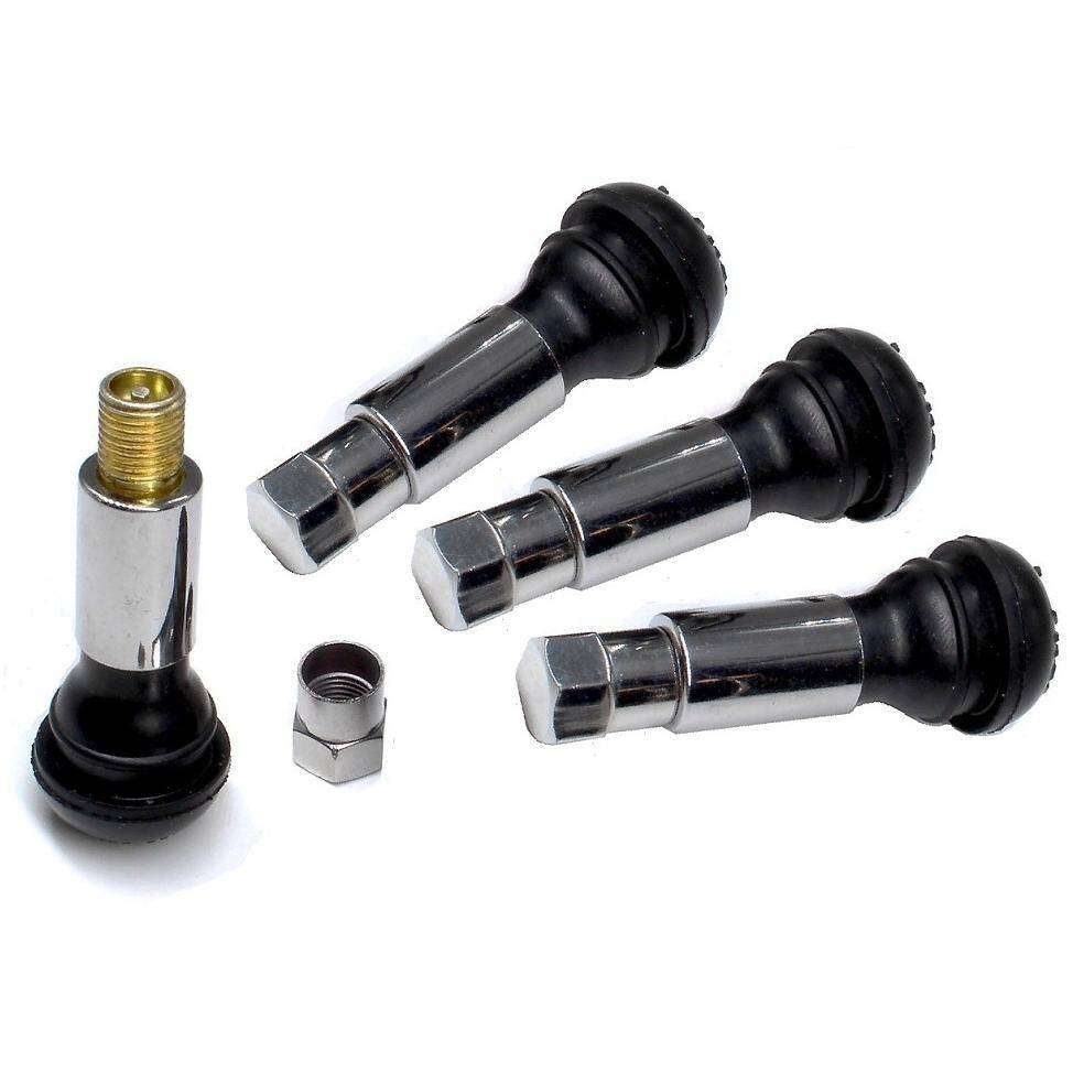 Set 4 Valve Metalice Cromate cu capac hexagonal - Alemax