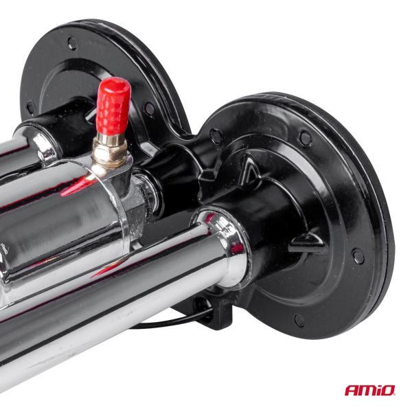 Claxon Camion de tip "goarna", dublu, bitonal, finisaj cromat ...